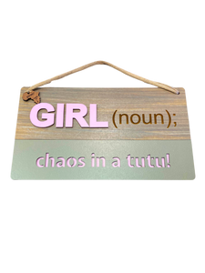 Girl (Noun) Wooden Sign – Crafty Market